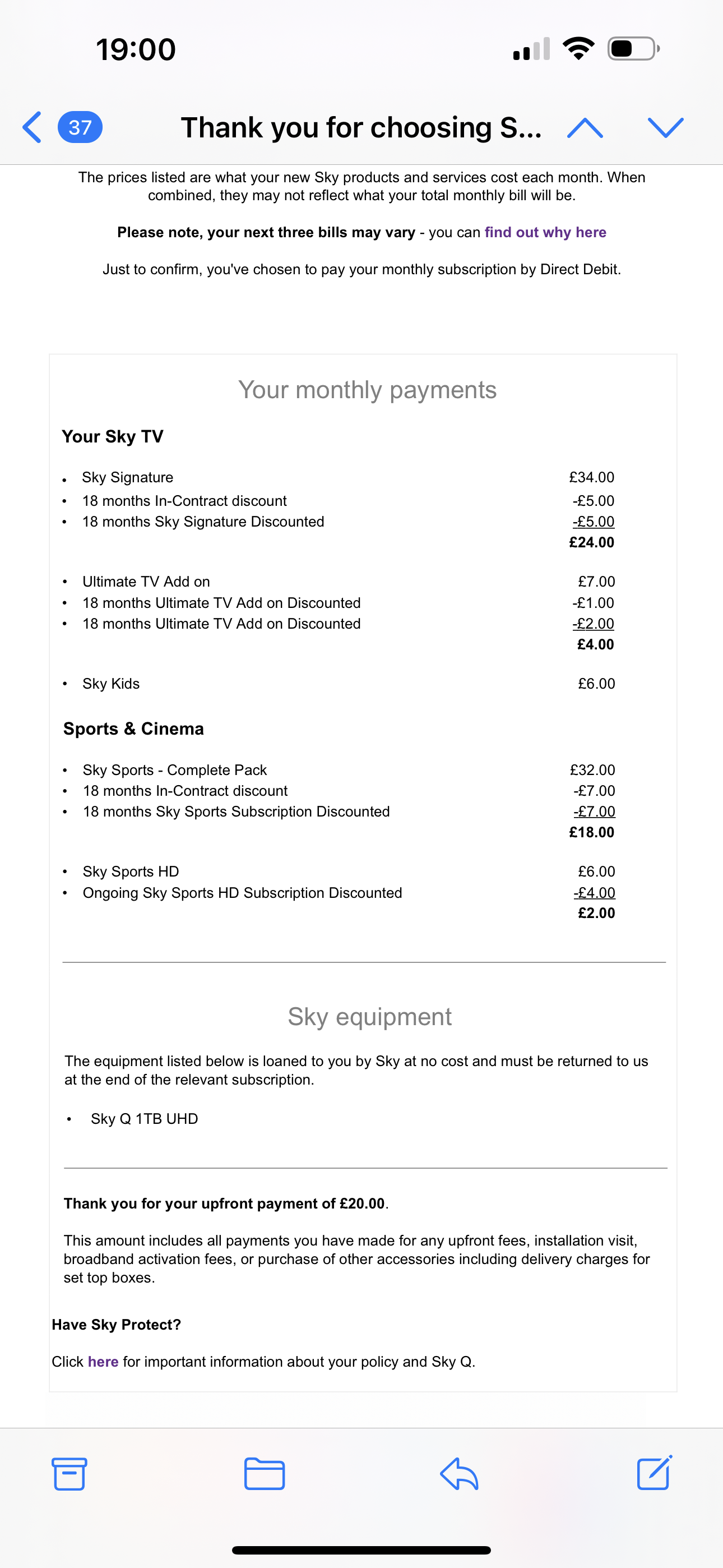 Issue with my bill | Sky Community