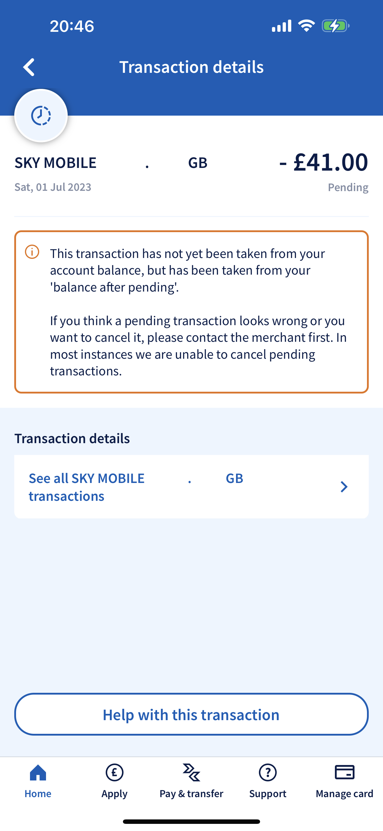 Answered: Payment | Sky Community