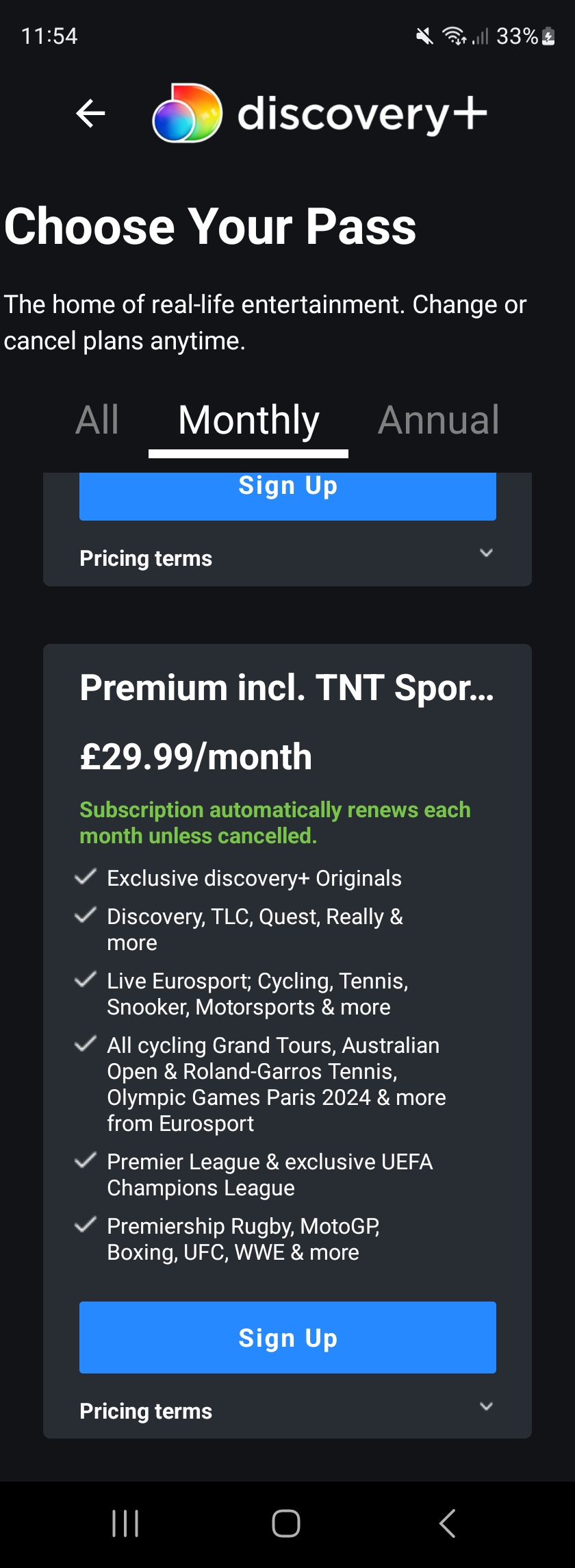 Answered: TNT Sport not showing on Discovery Plus App - Page 28 | Sky ...