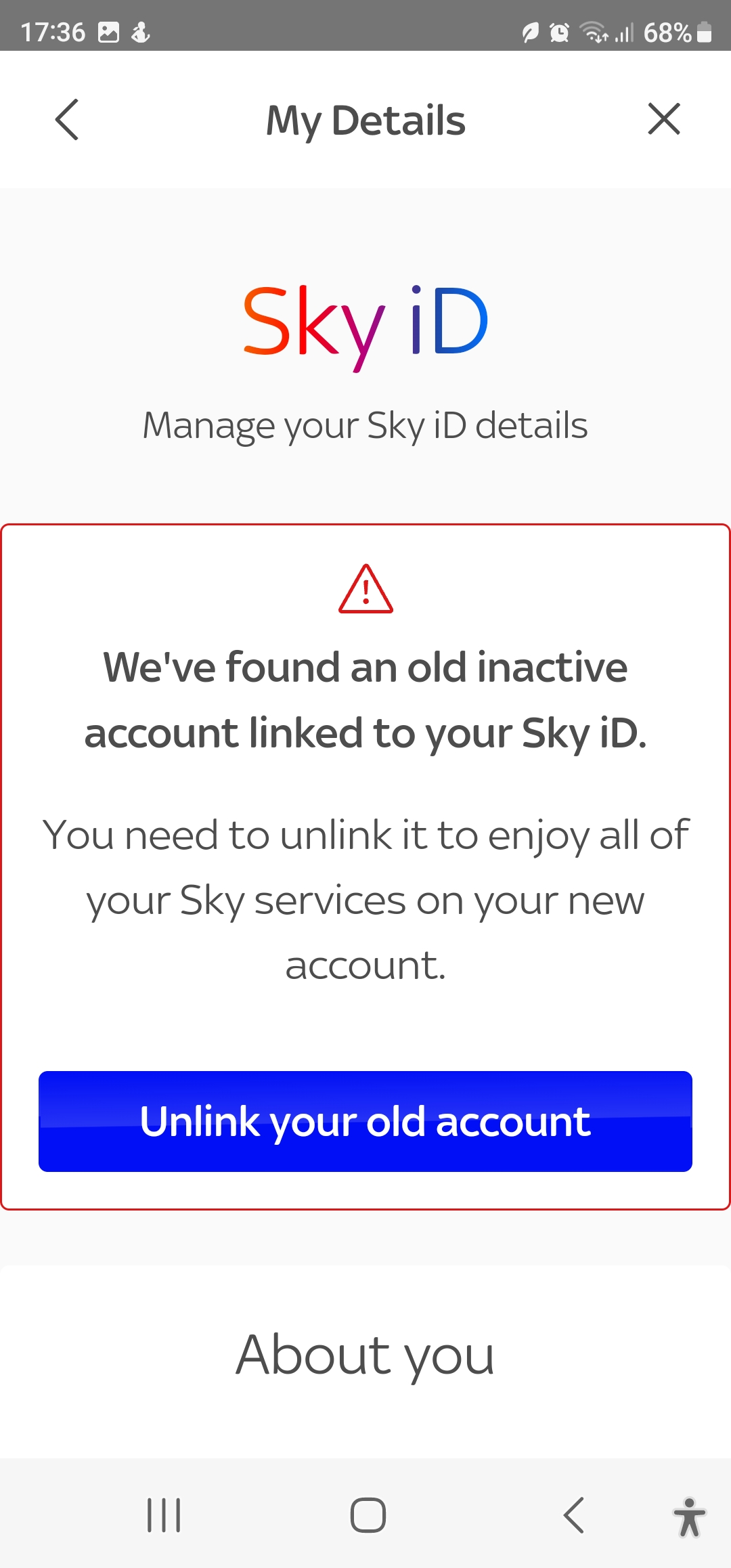 User guide on how to unlink an email from your old Sky account