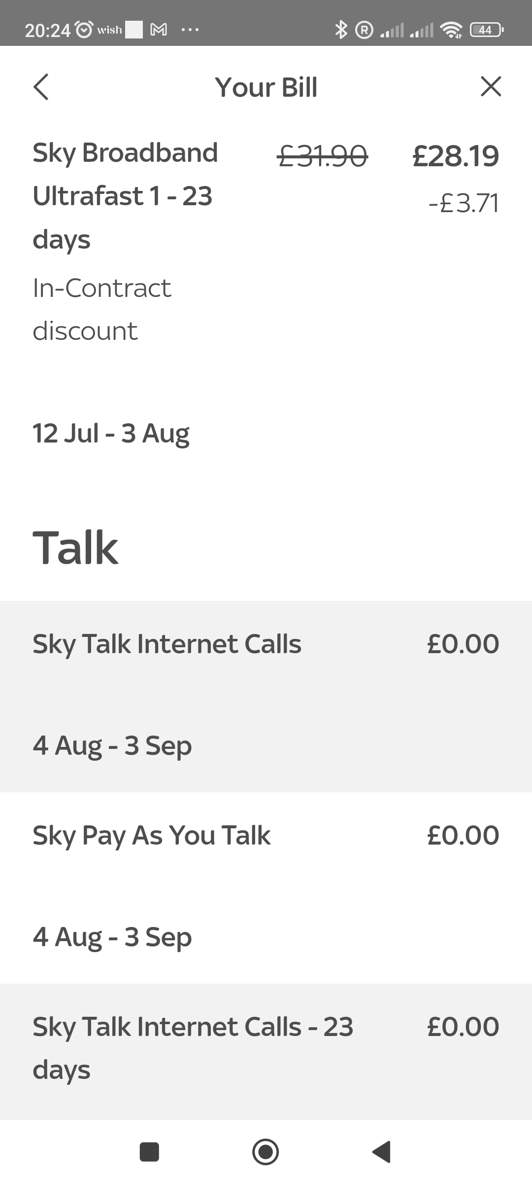 Wrong amount on my bill | Sky Community