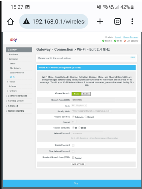 How to separate 2.4Ghz & 5Ghz on a MAX HUB router | Sky Community