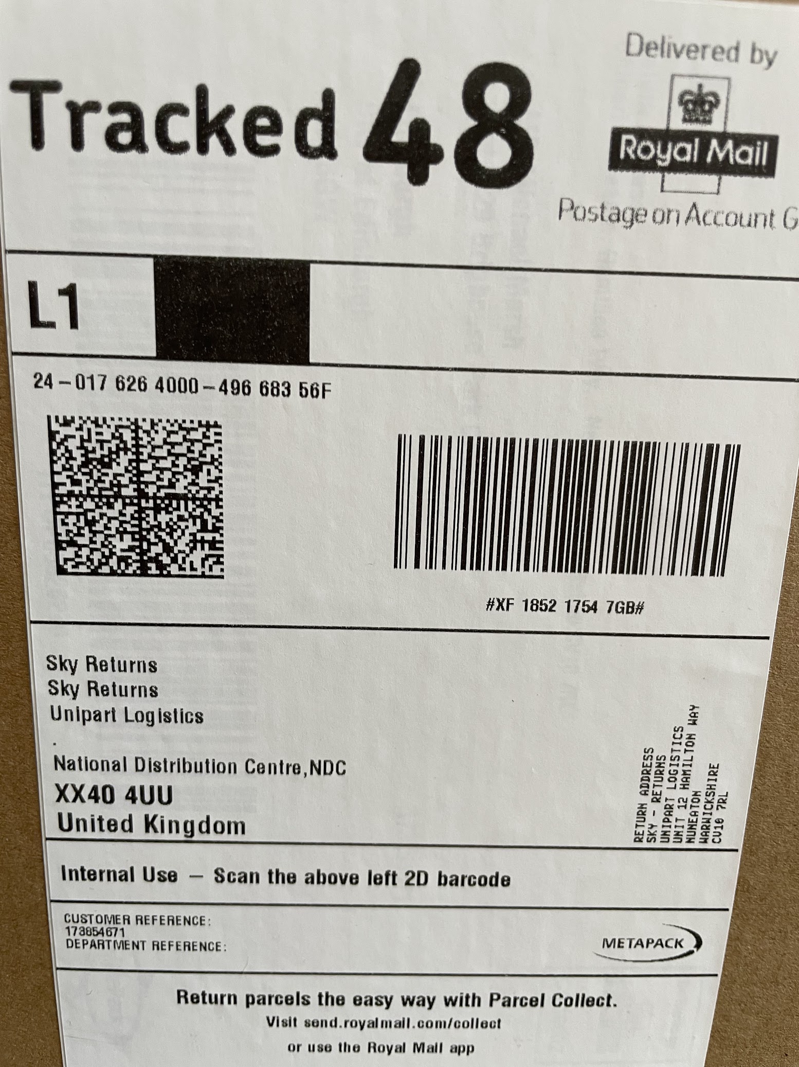 Returned Equipment was signed for but Sky keep cha... | Sky Community