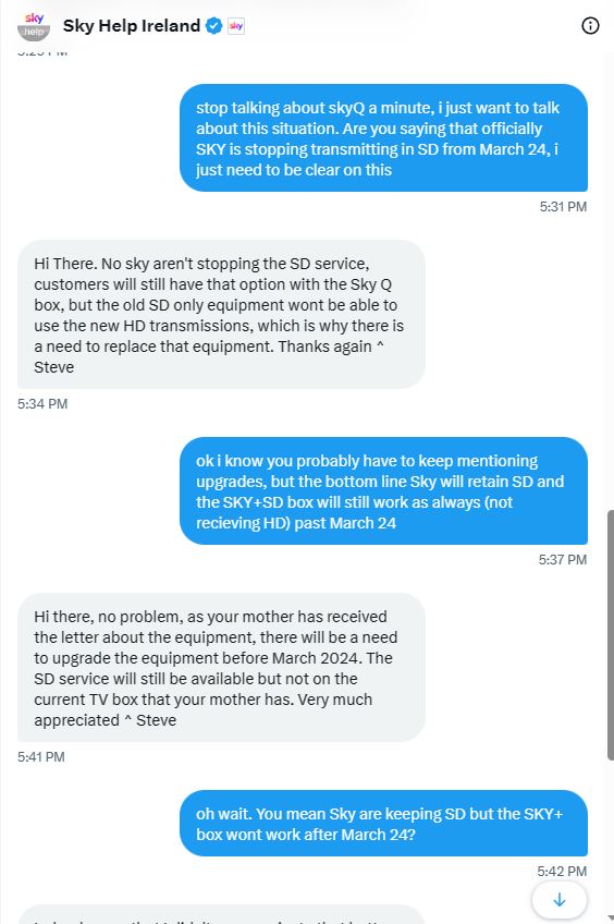 Red banner with writing on bottom of tv screen | Sky Community