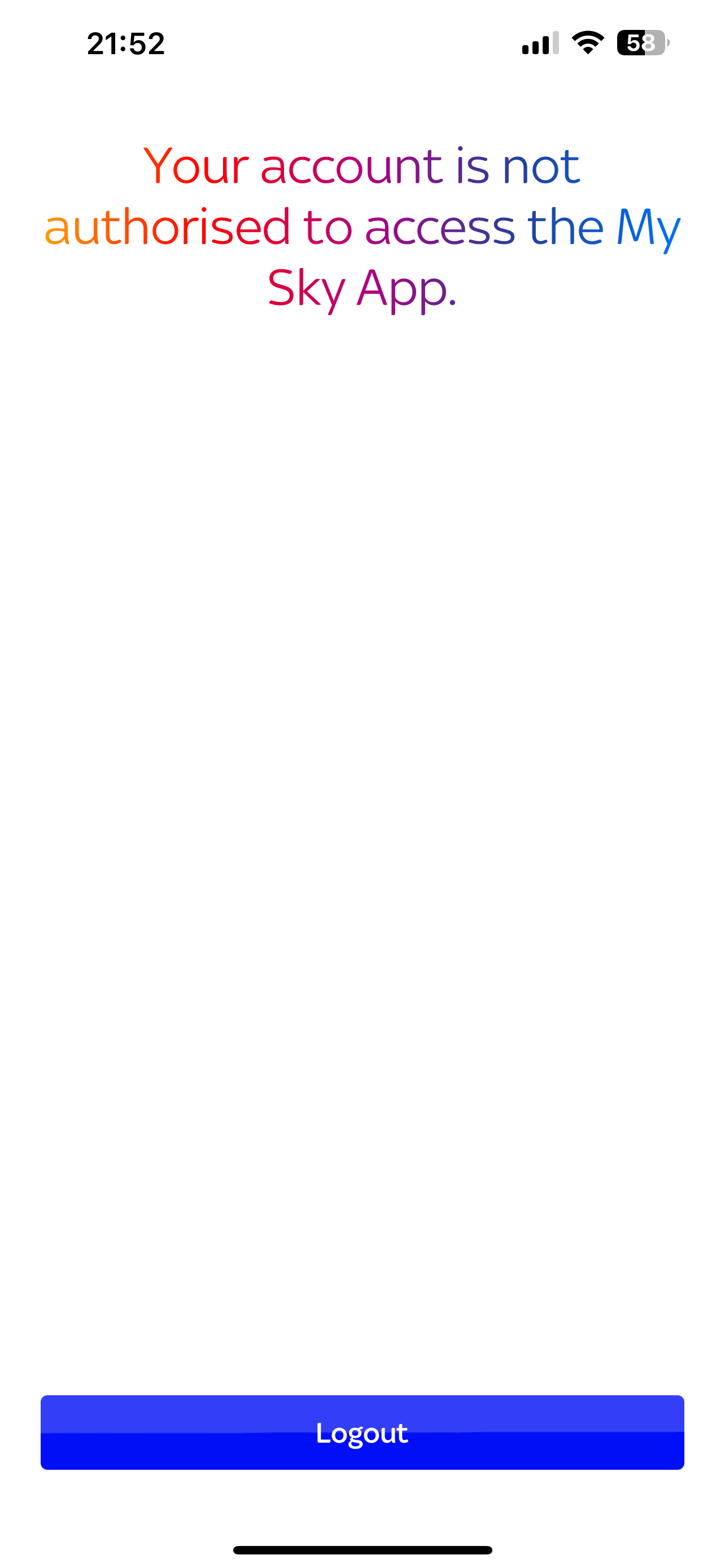 Not authorised to use MySky app | Sky Community