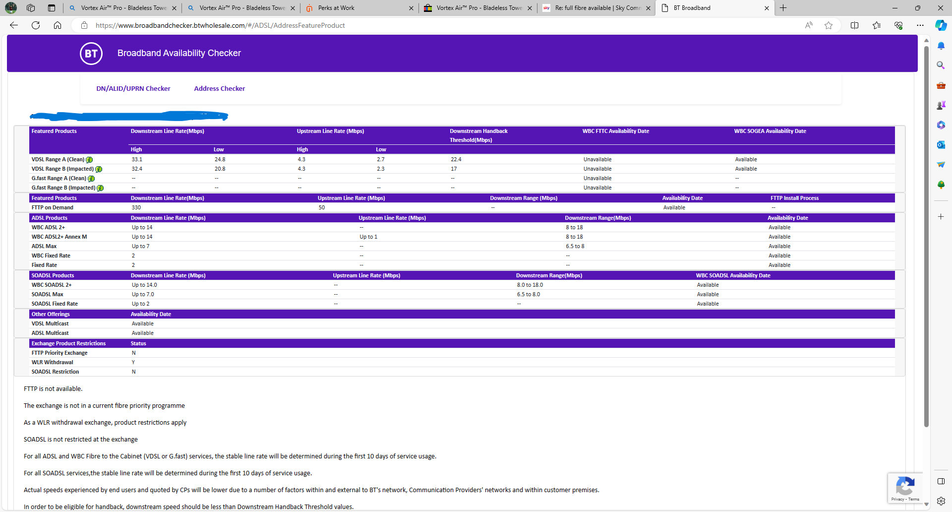 full fibre available | Sky Community