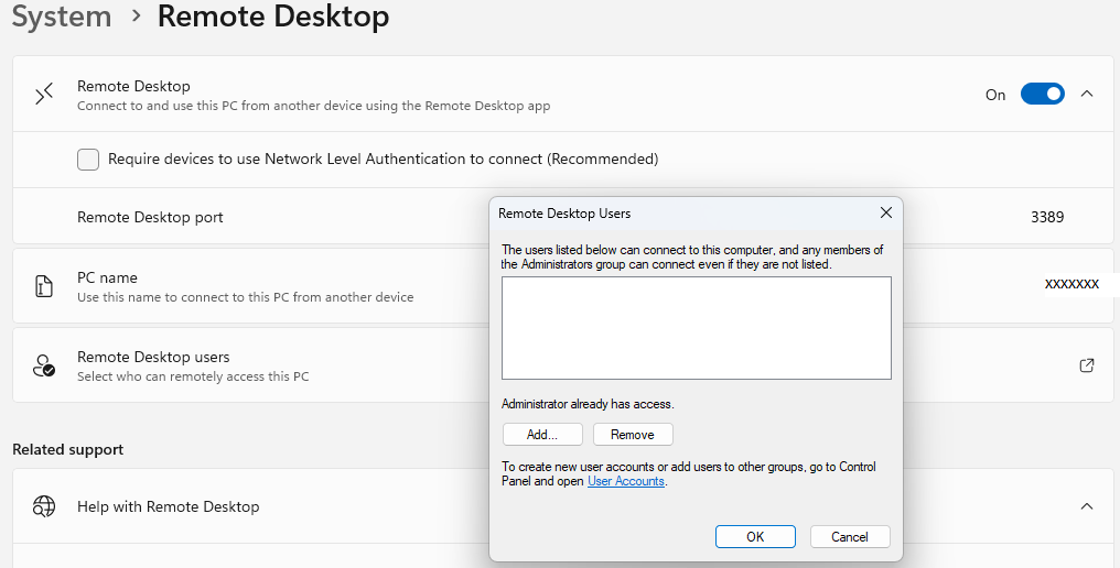 Answered: unable to connect to a remote computer using remot... | Sky ...