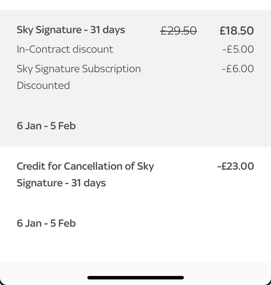 Re: Sky signature on my latest bill? | Sky Community
