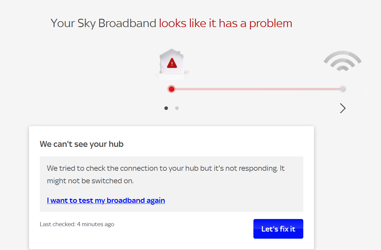 Broadband no internet connection | Sky Community