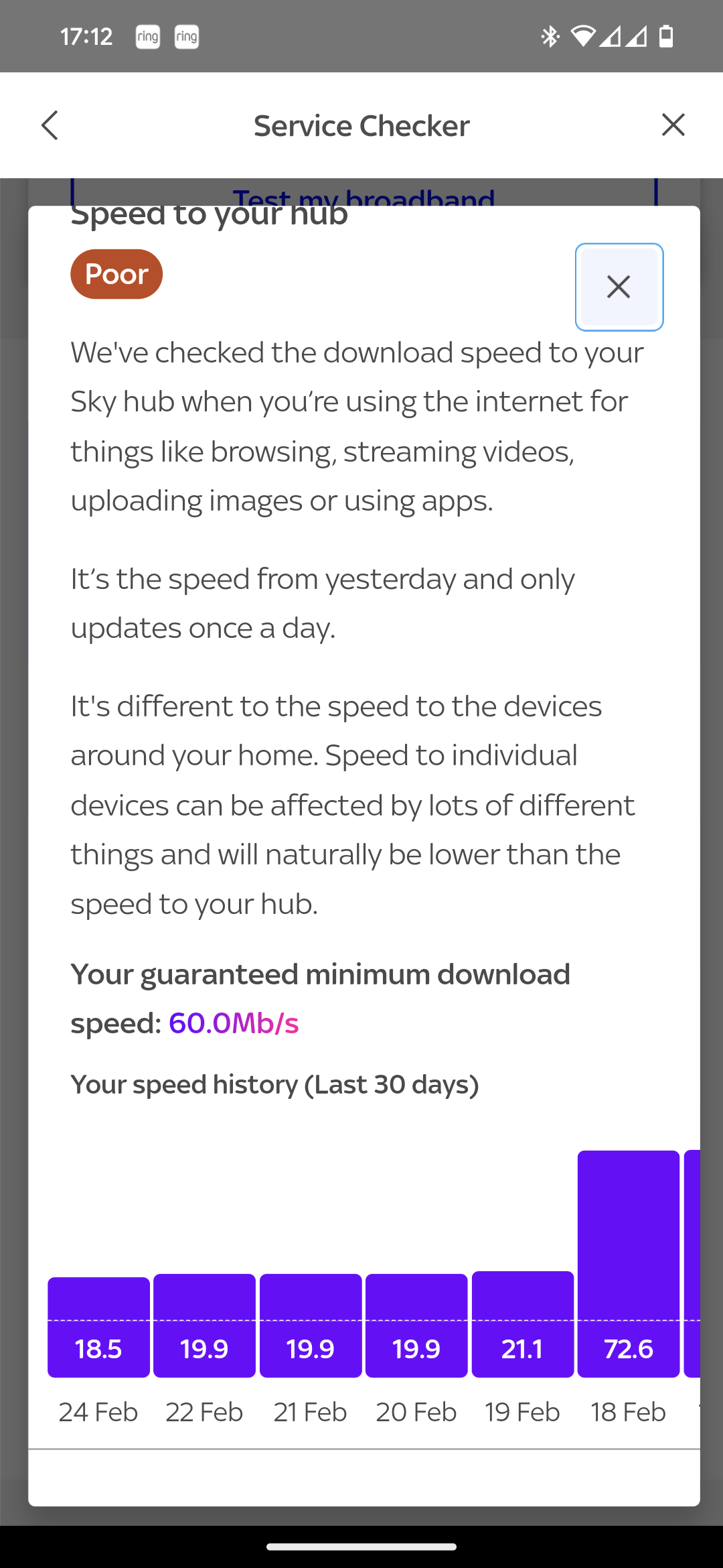 Sudden speed drop and connection drop outs | Sky Community