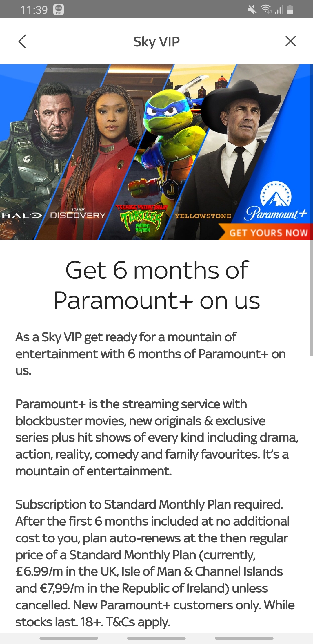 Paramount Plus VIP 6 months free subscription | Sky Community