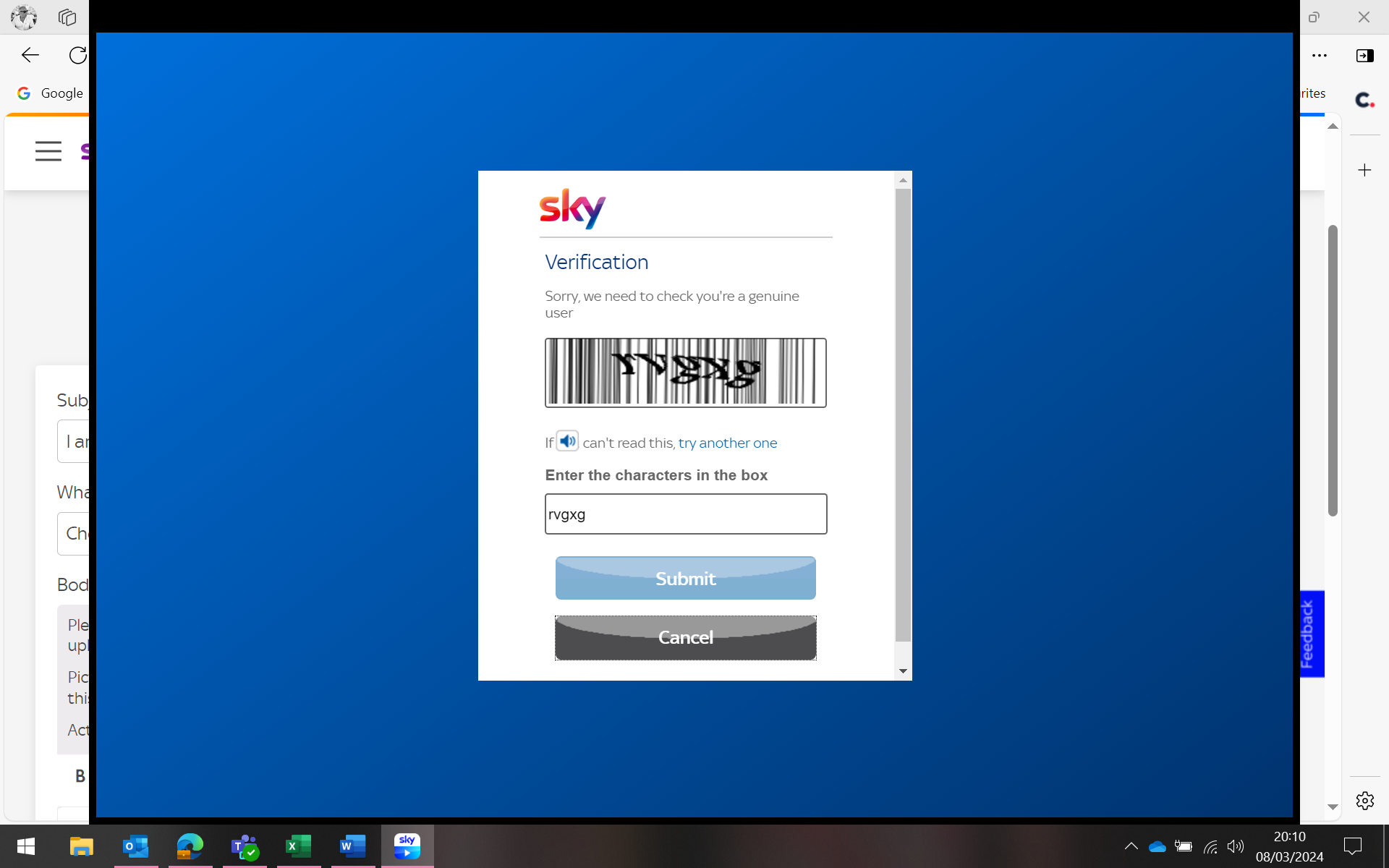 I am trying to verify my sky go app on my laptop. ... | Sky Community