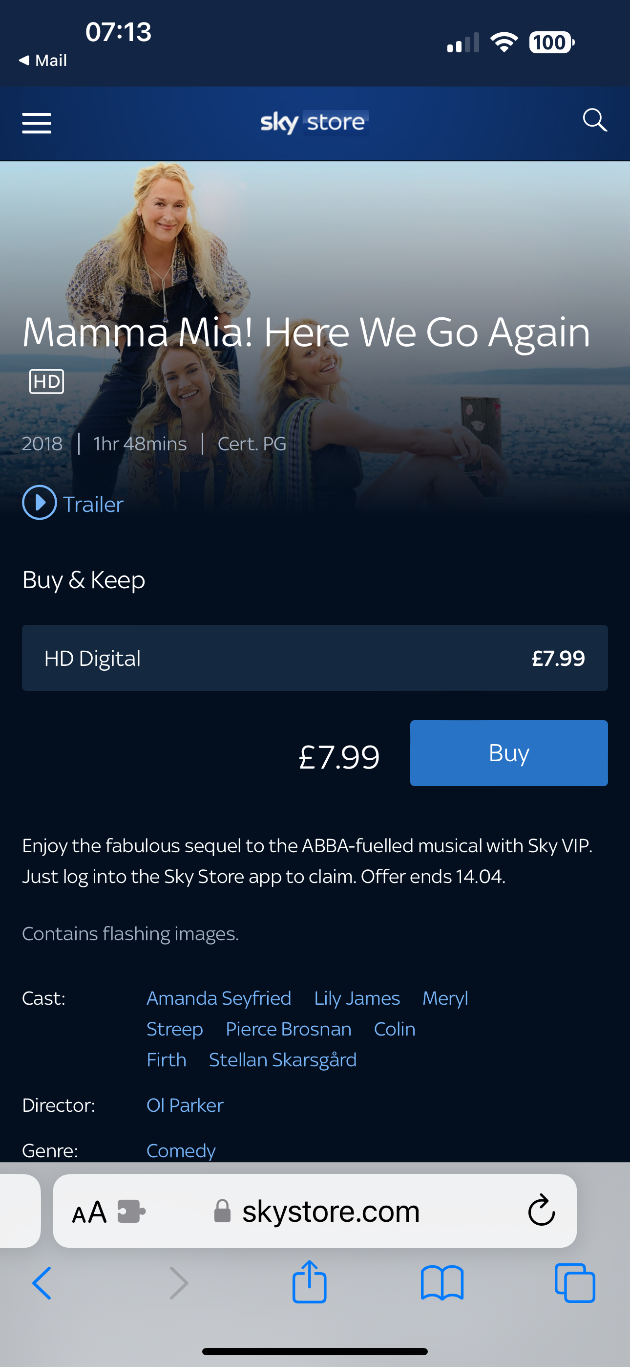 Sky Rewards - Mamma Mia Here We Go Again offer | Sky Community