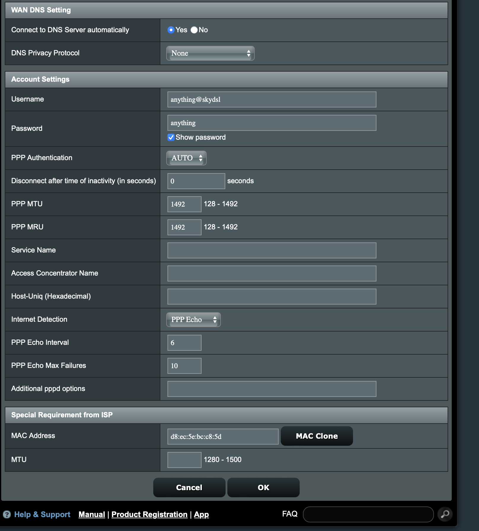 Installation of DSL-AX82U for sky fibre ireland | Sky Community