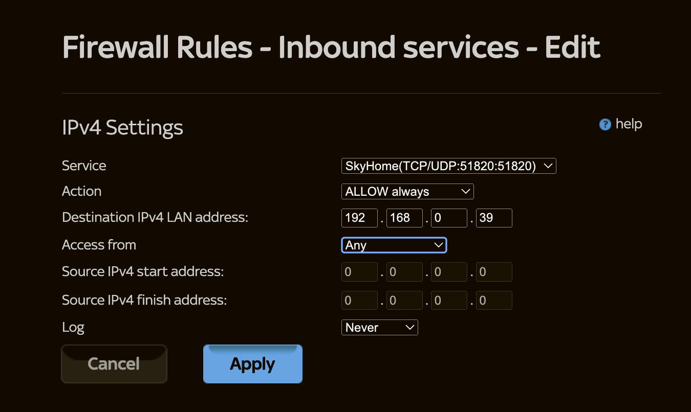 Port Forwarding Issue | Sky Community