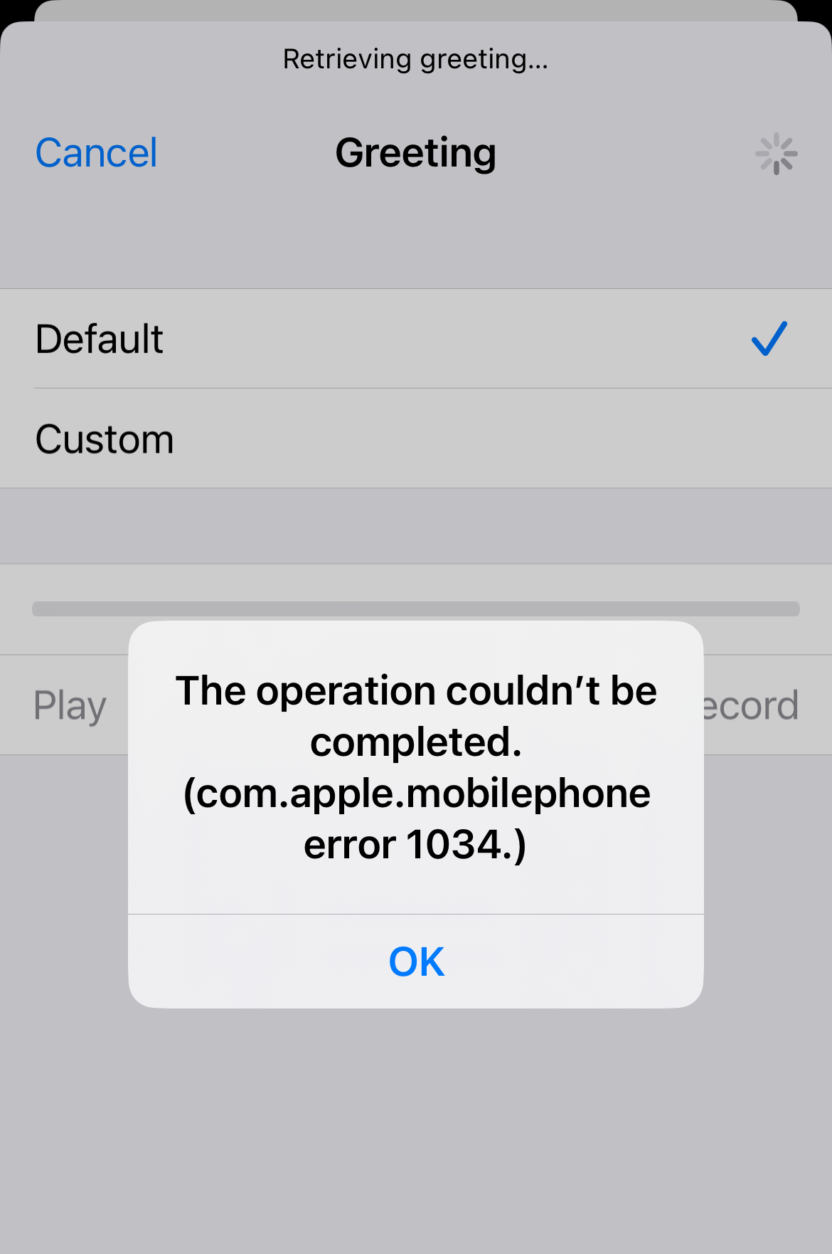 Error code when trying to change voicemail greetin... | Sky Community