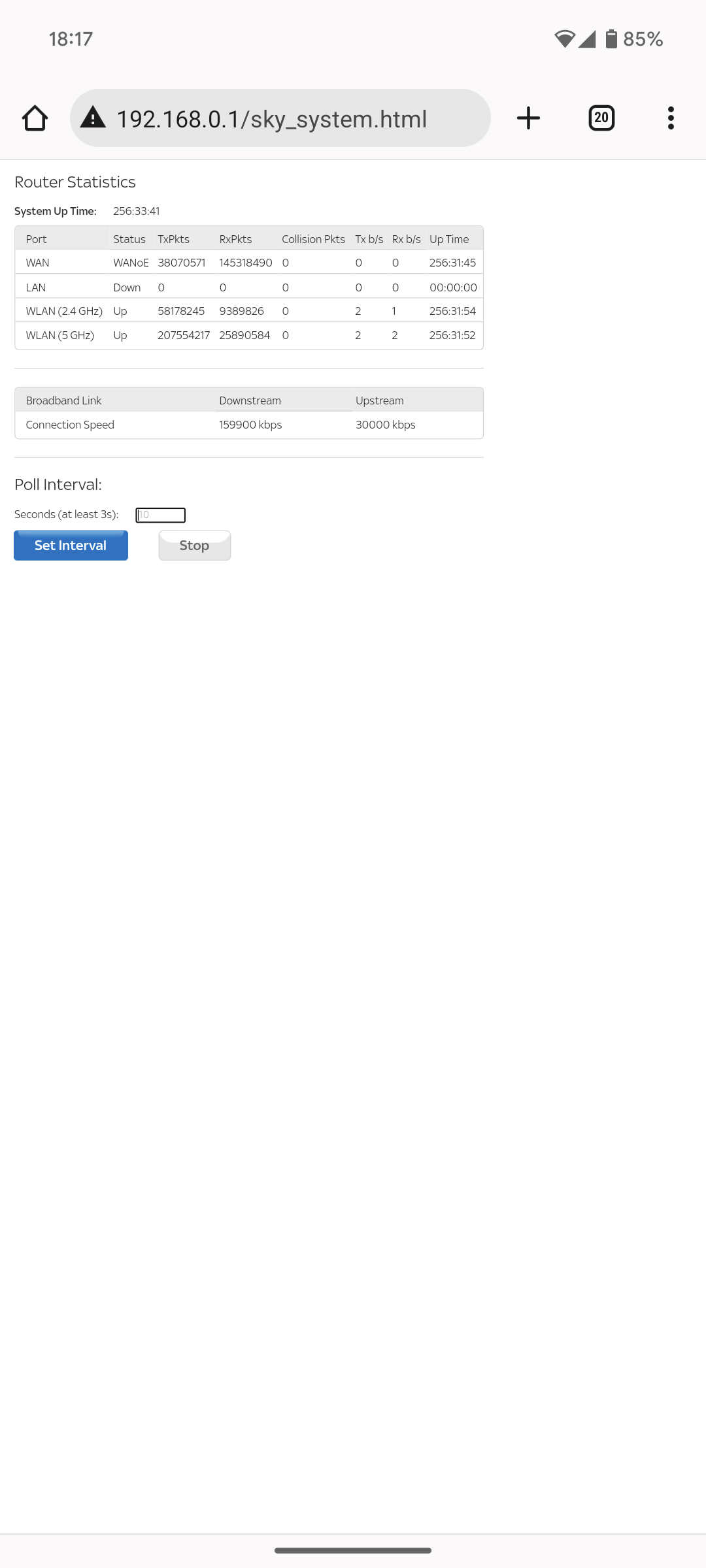 My broadband seems to intermittently freeze every ... | Sky Community